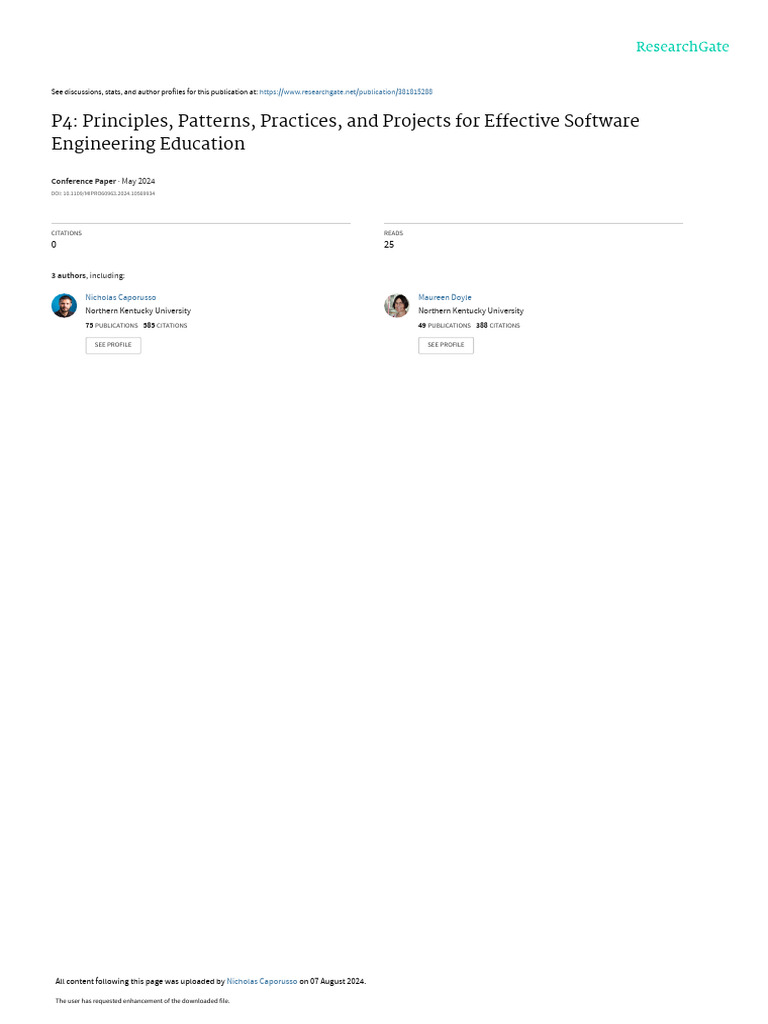P4 Approach to Software Engineering Education | PDF | Test Driven ...