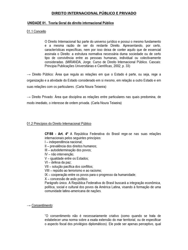 Nota de Aula 1 - Teoria Geral Do Direito Internacional Público | PDF | Tratado | Direito ...
