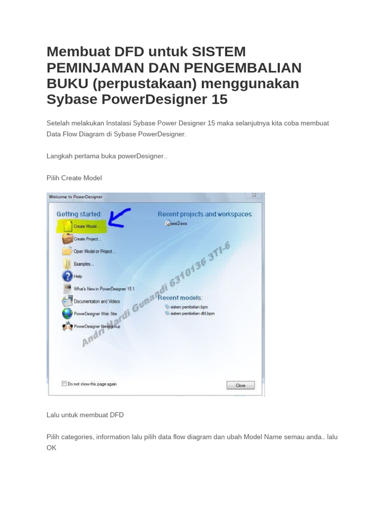 Membuat DFD Untuk SISTEM PEMINJAMAN DAN PENGEMBALIAN BUKU | PDF