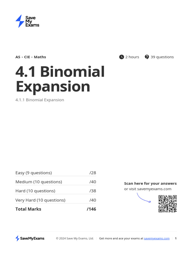 4 1 Binomial Expansion | PDF | Mathematics | Algebra