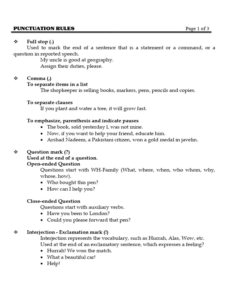 Punctuation Rules | PDF | Punctuation | Semantic Units