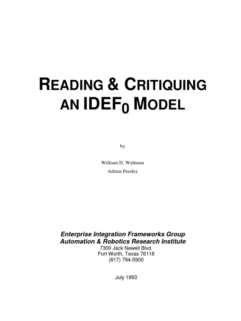 READING IDEF0 MODELS | PDF | Cognitive Science | Computing