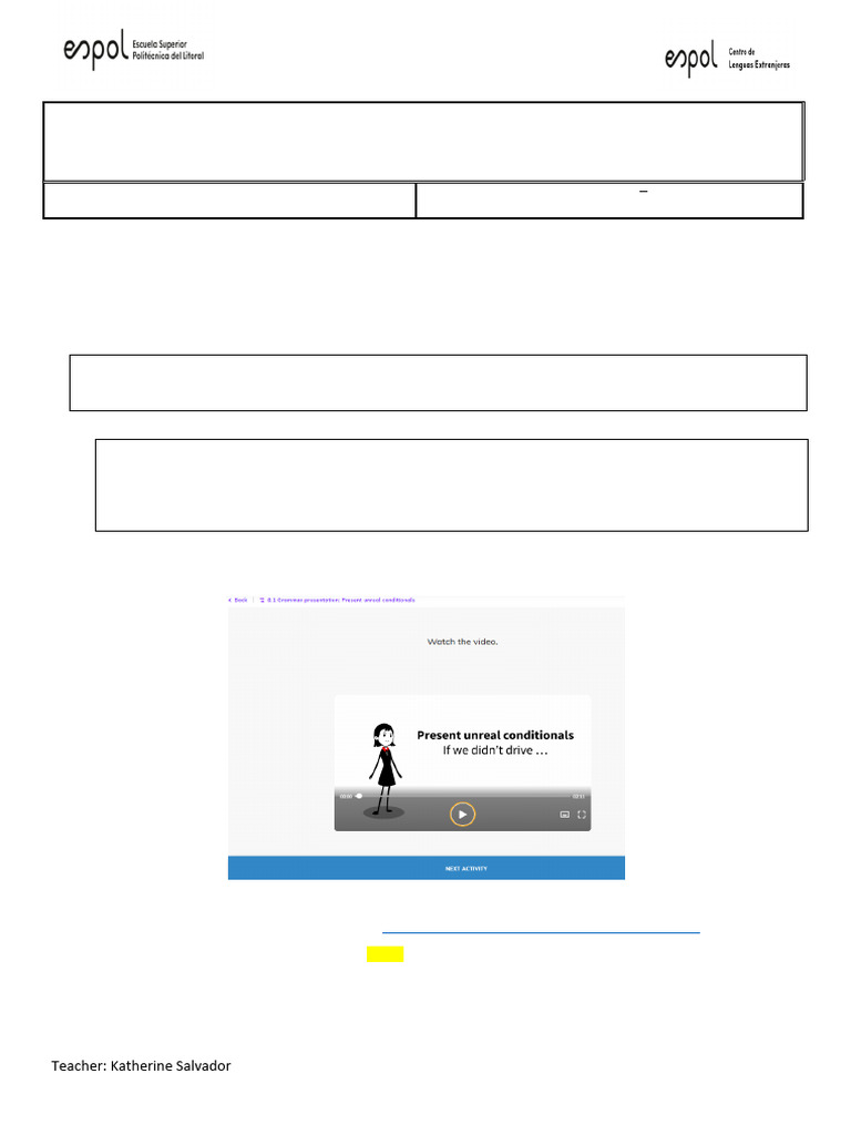 E3 FLIPPED TASK 2 UNIT 8 Present Unreal Conditionals | PDF