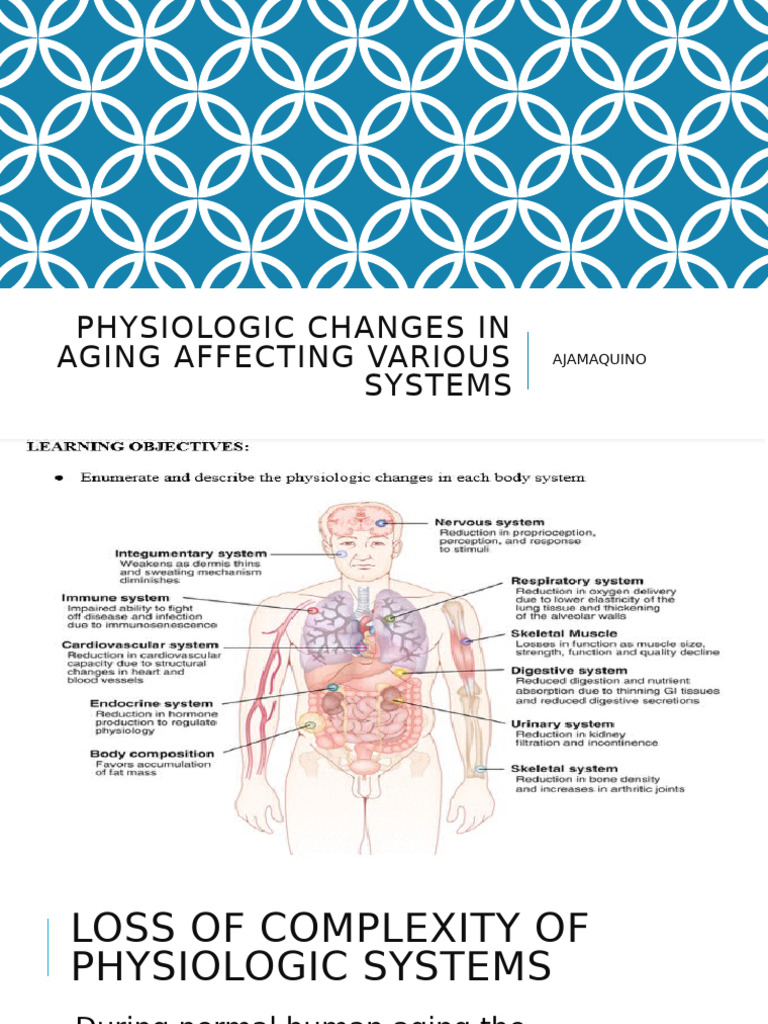 Physiologic Changes in Aging Affecting Various Systems | PDF | Hip ...