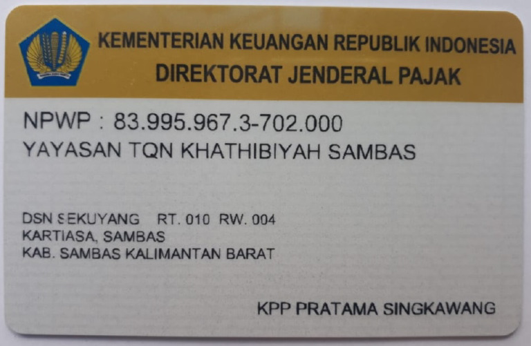 NPWP Yayasan TQN | PDF