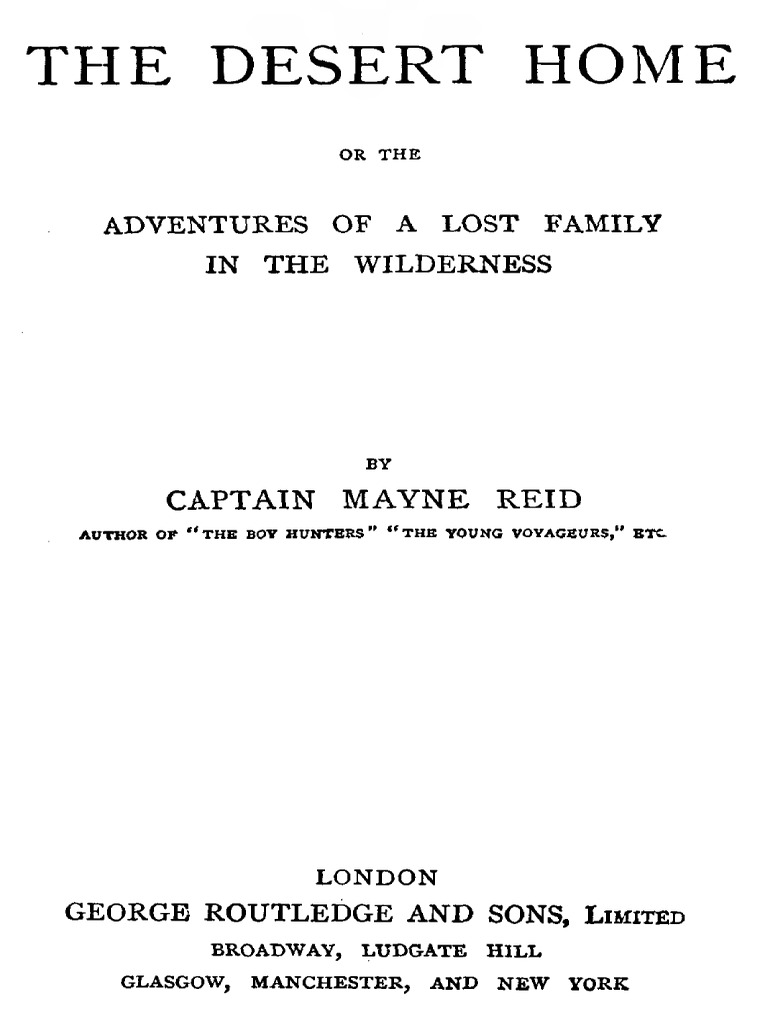 Captain Mayne Reid The Desert Home | PDF | Desert | Trapping
