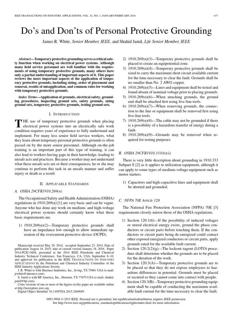 Do's and Don'ts of Personal Protective Grounds | PDF | Exxon Mobil ...