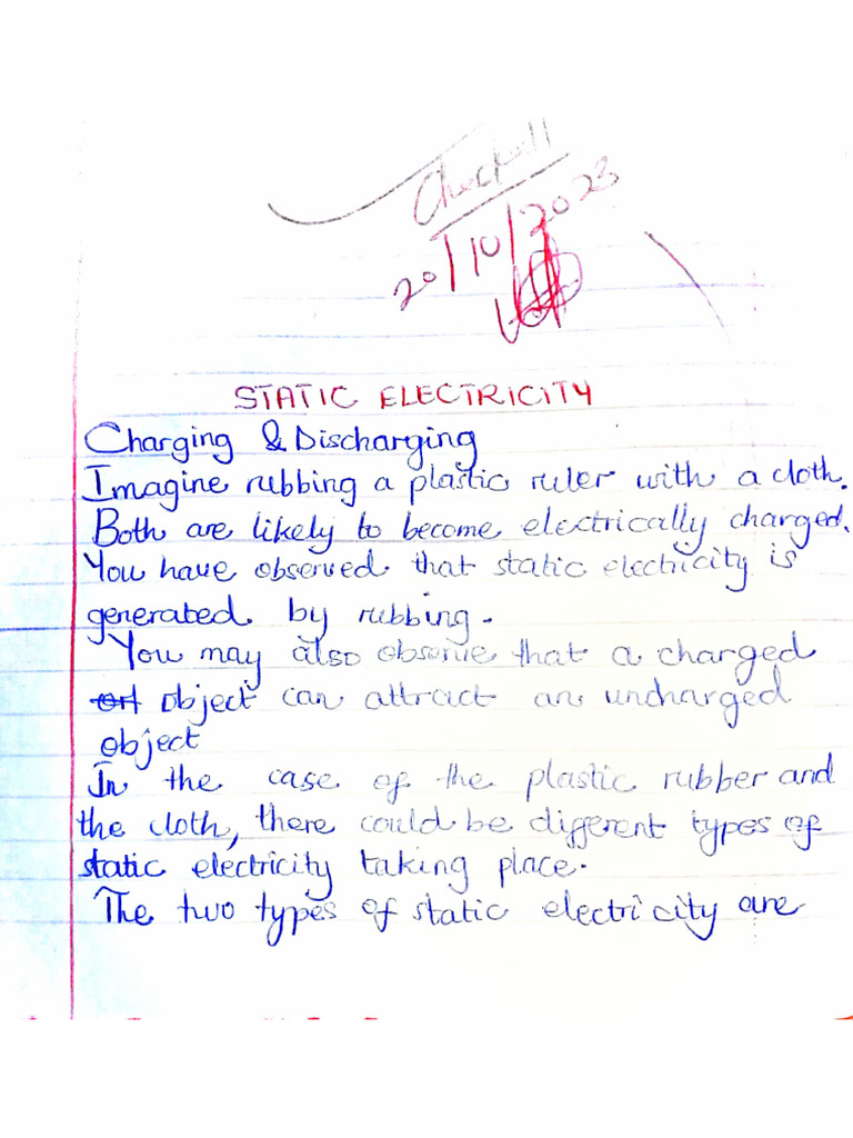 Physics Note - Static Electricity | PDF