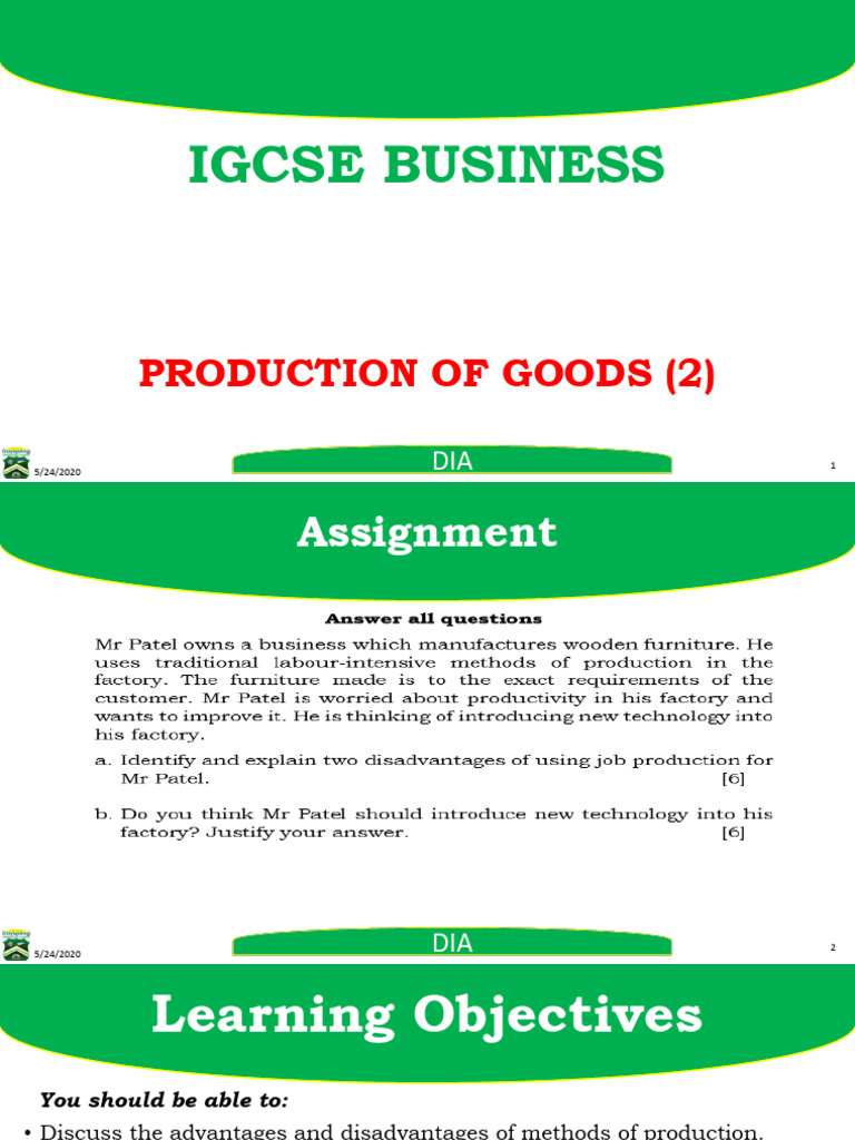 17 - Production o F Goods and Services - 2 | PDF | Mass Production ...