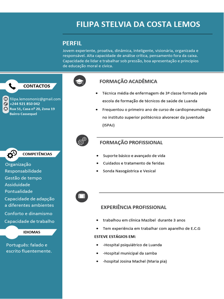 Perfil Profissional de Filipa Lemos | PDF