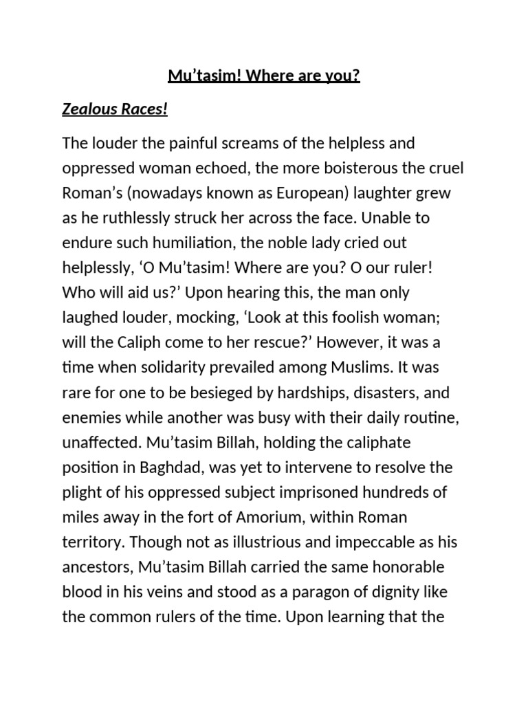 3.Mu'Tasim! Where Are You | PDF | Palestinians