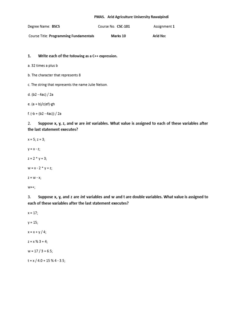 Assignment 1 bscs.docx | PDF