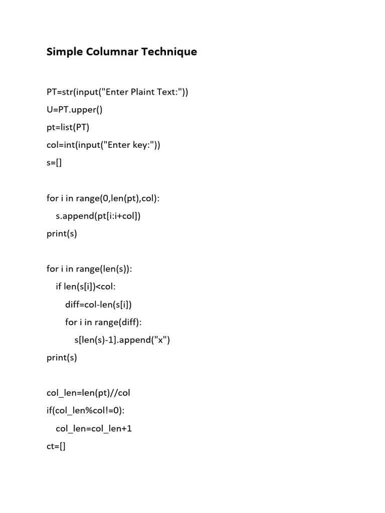 Simple Columnar Technique | PDF | Computers | Technology & Engineering