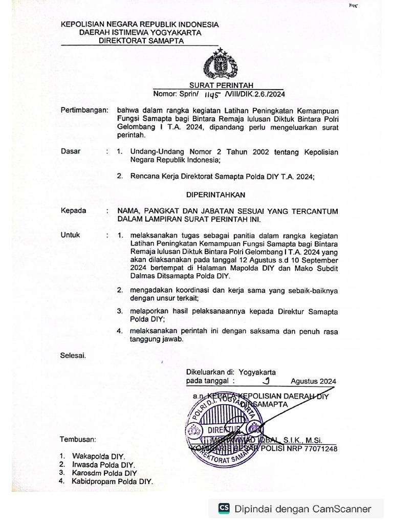 Sprin Panitia Bintra Selo 16 | PDF