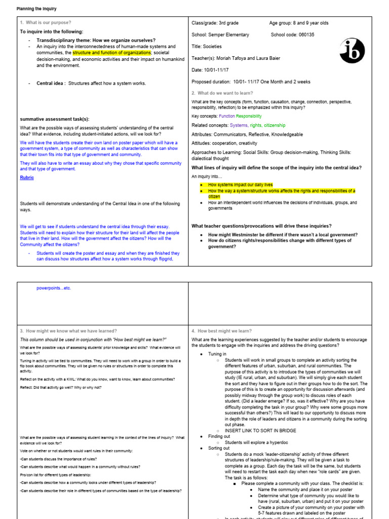 Inquiry into Community Structures | PDF | Behavior Modification ...