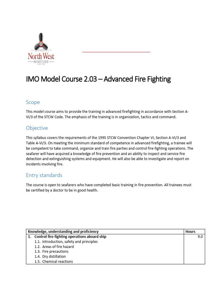 Advanced Fire Fighting Course Overview | PDF | Firefighting | Firefighter