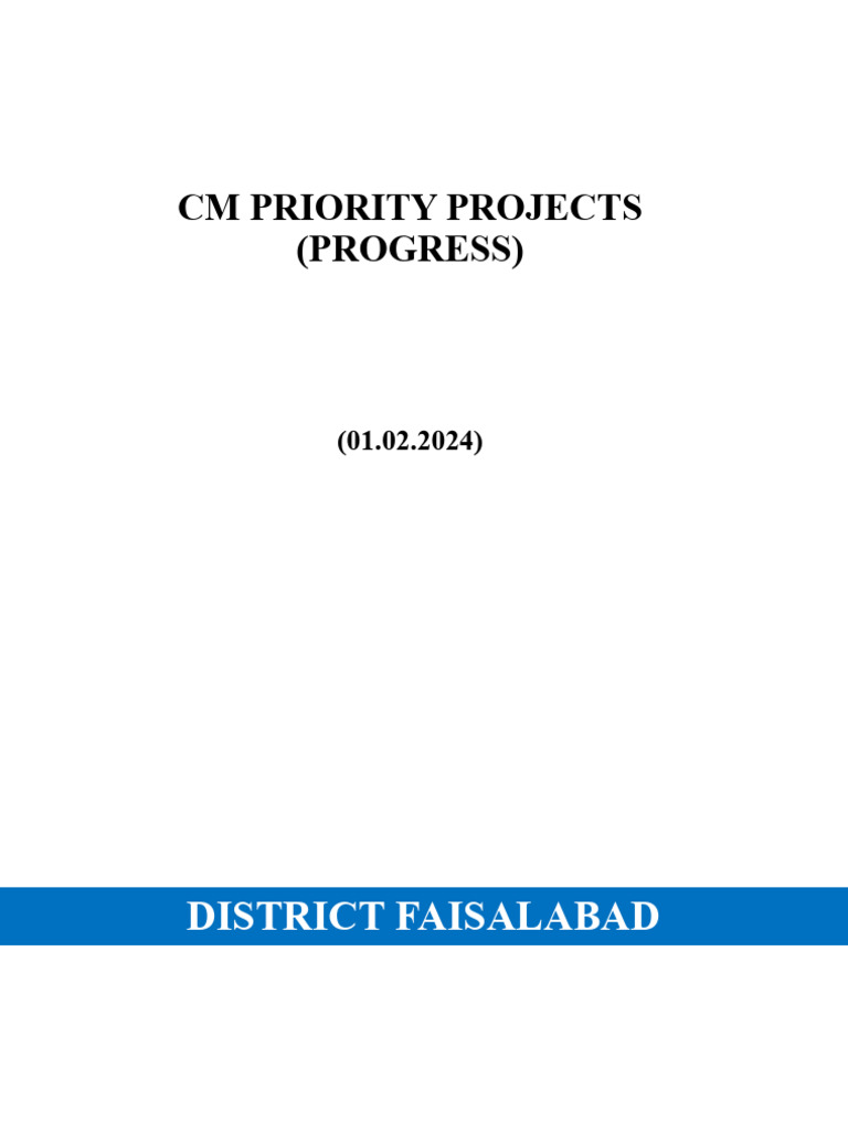 CM Priority Projects 2023-24 (01.02.2024) | PDF | Wall | Civil Engineering