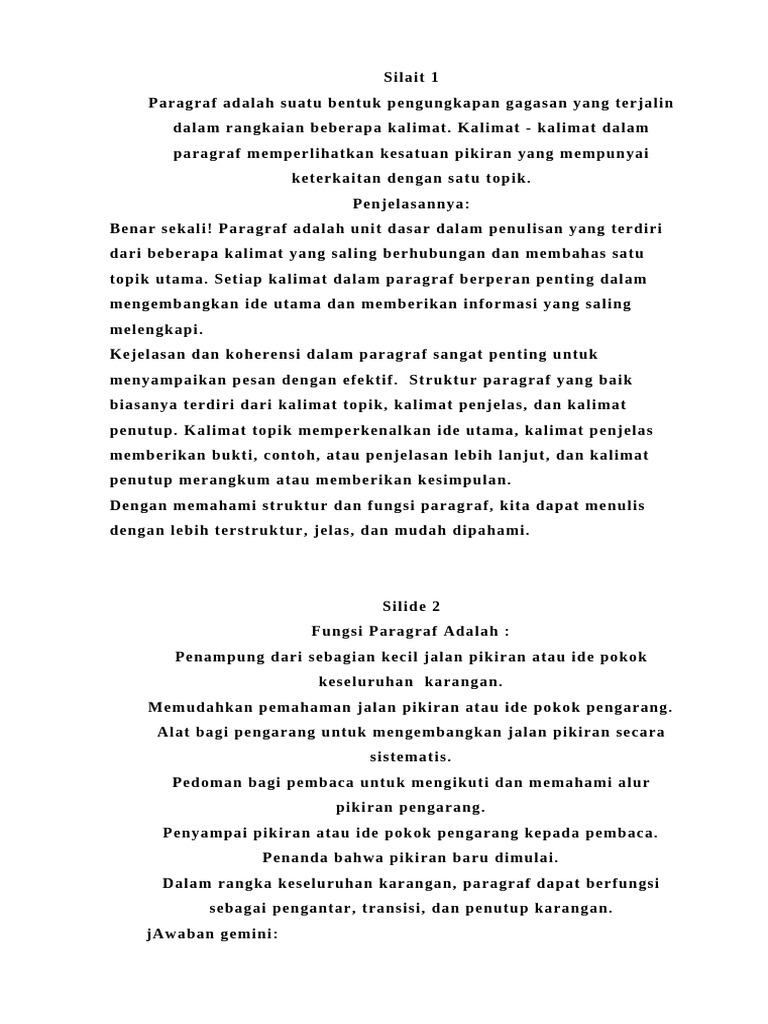 Struktur dan Fungsi Paragraf dalam Penulisan | PDF | Karier ...