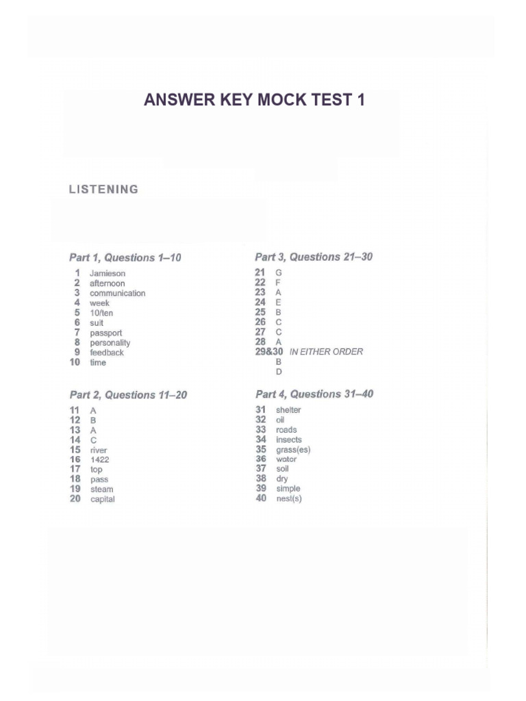 Answer Key | PDF