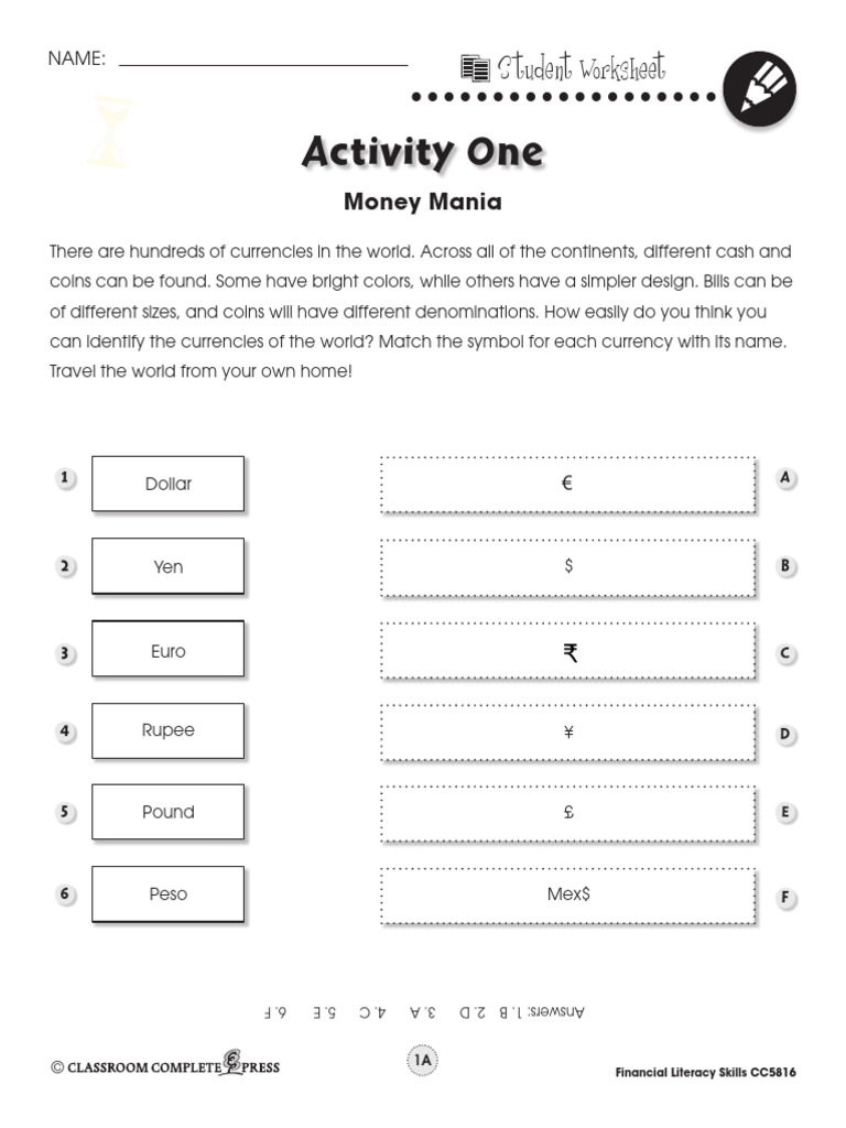Activity One: Student Worksheet | PDF | Japanese Yen | Mexican Peso