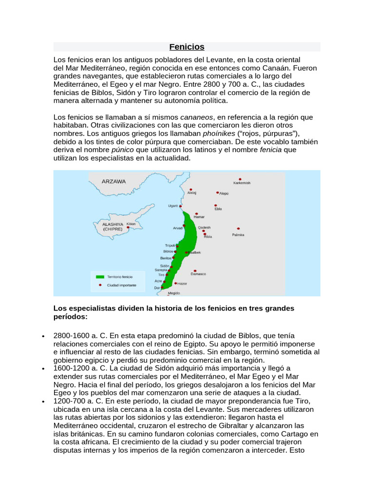 Historia y cultura de los fenicios | PDF | Fenicia