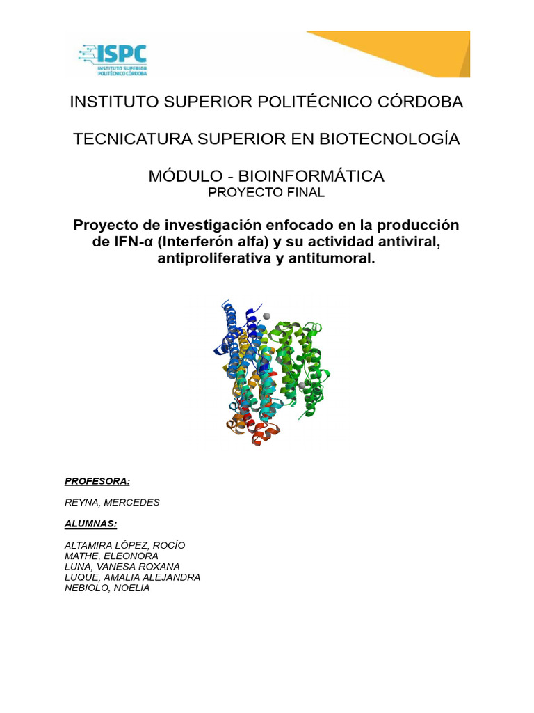 BIOINFORMÁTICA - Proteina | PDF | Interferón | Secuencia ADN