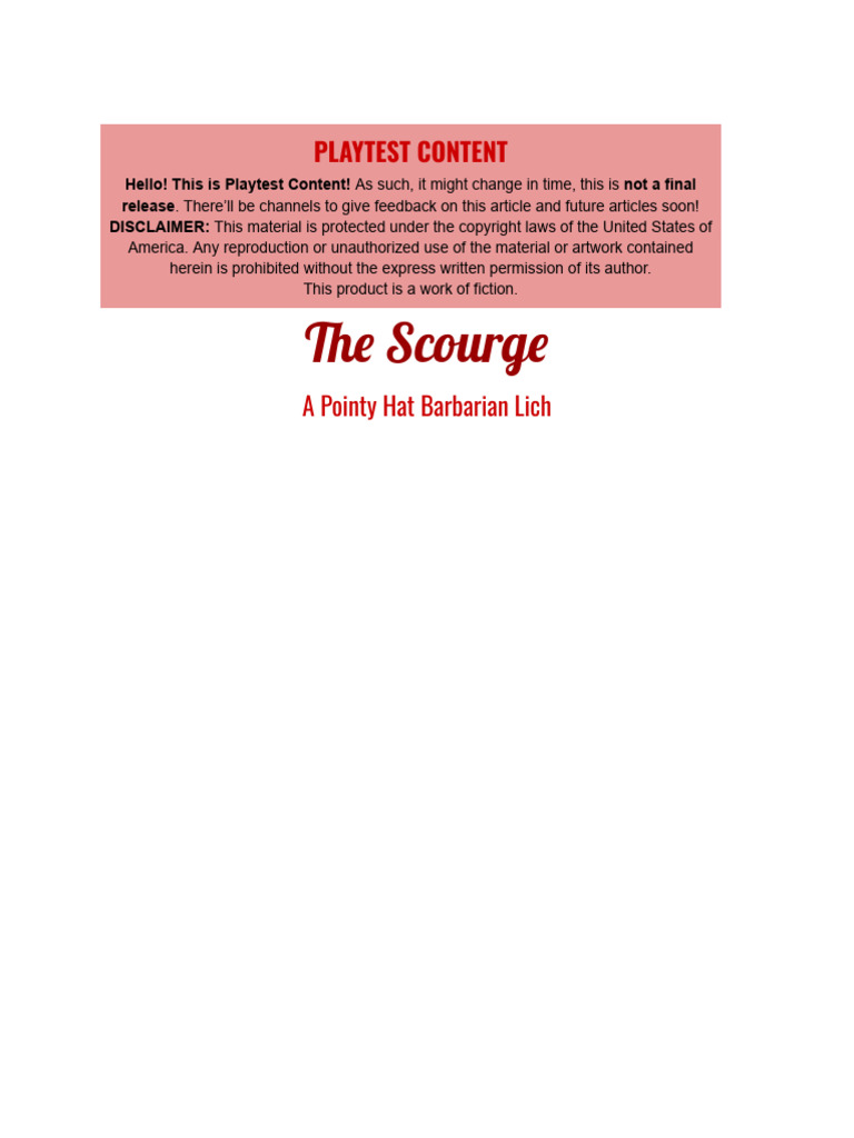 Pointy Hat - Scourge | PDF