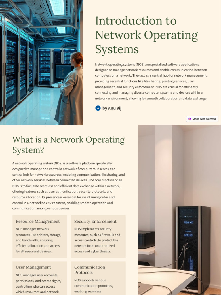 Introduction To Network Operating Systems | PDF | Computer Network | Security