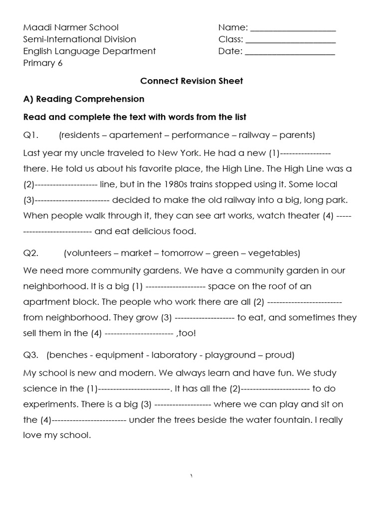 G6 Connect Revision Pdf