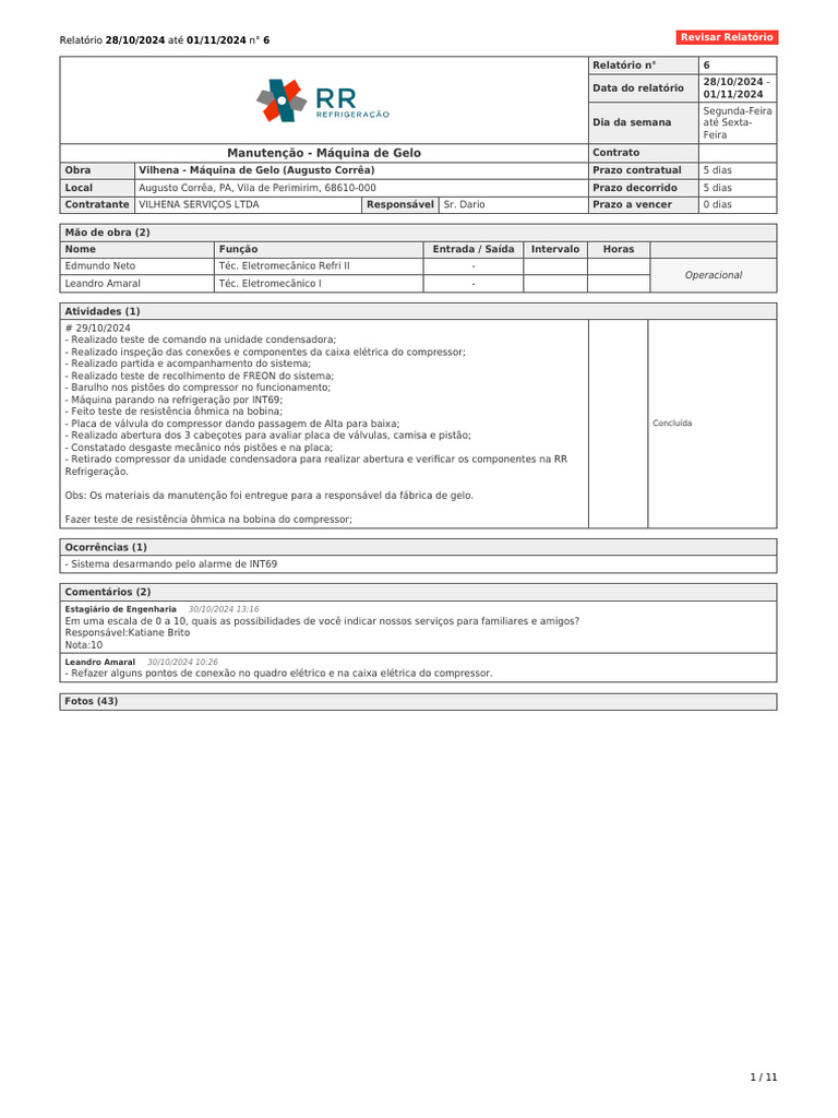 Manutencao - Maquina de Gelo n 6 28-10-2024 Até 01-11-2024 | PDF ... Manutencao - Maquina de Gelo n 6 28-10-2024 Até 01-11-2024 | PDF ...