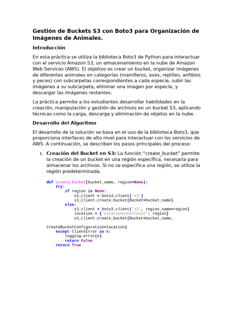 Gestión de Buckets S3 Con Boto3 para Organización de Imágenes de ...