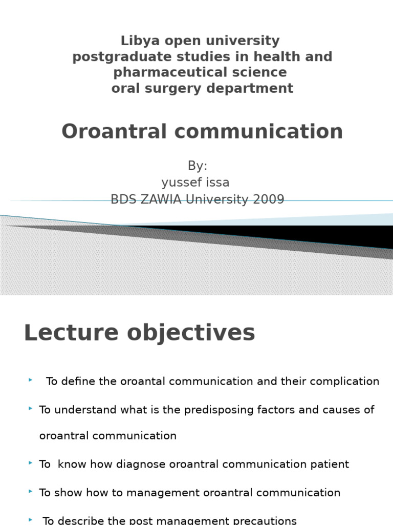 Oroantral Communication | PDF
