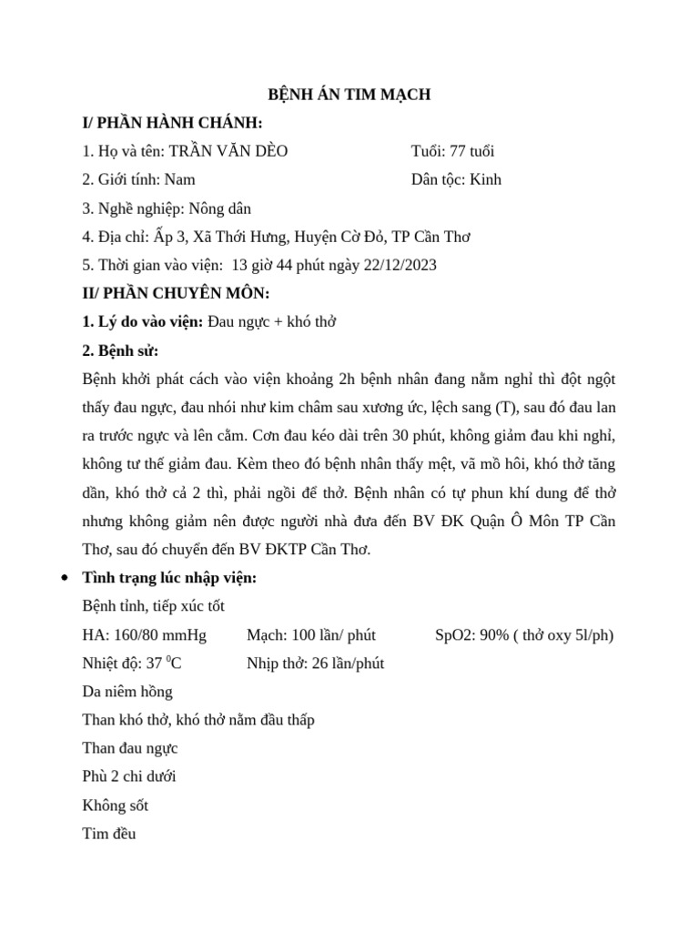 BA Suy Tim Mất Bù Cấp | PDF