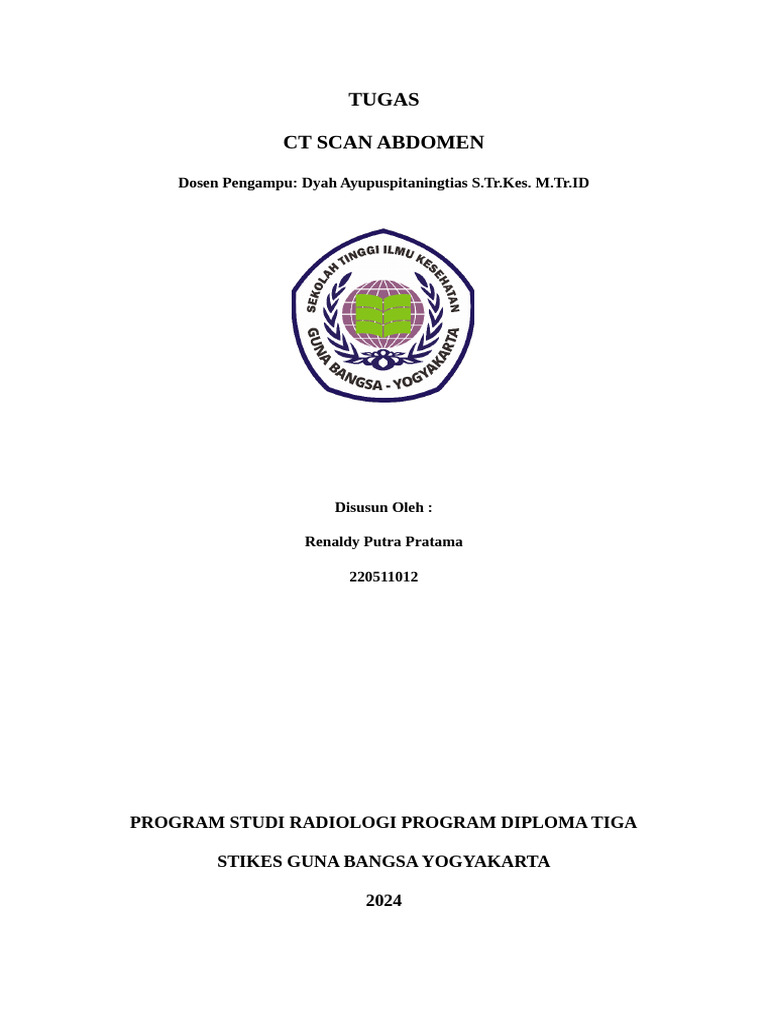 Tugas CT Scan Renaldy Putra Pratama - 220511012 | PDF | Pengembangan Diri