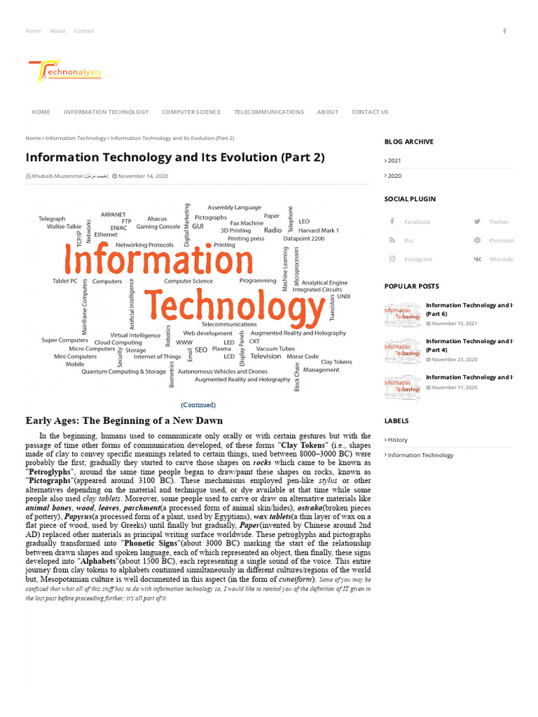 Information Technology and Its Evolution (Part 2) | PDF