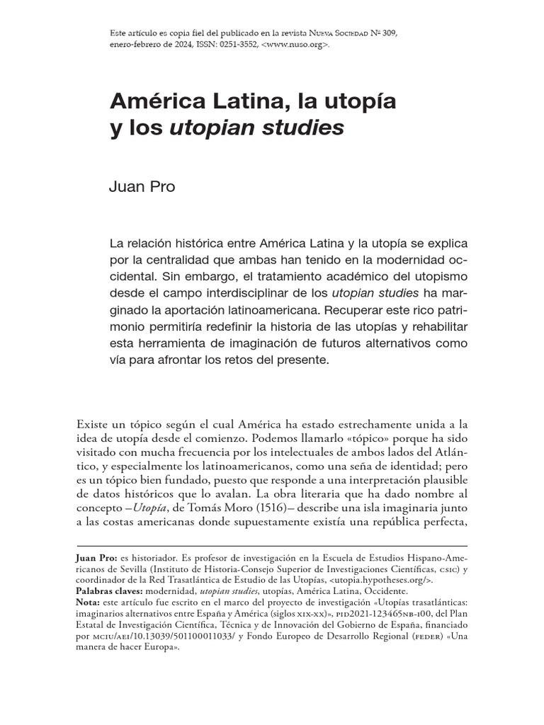 América Latina La Utopía | PDF | utopía | America latina