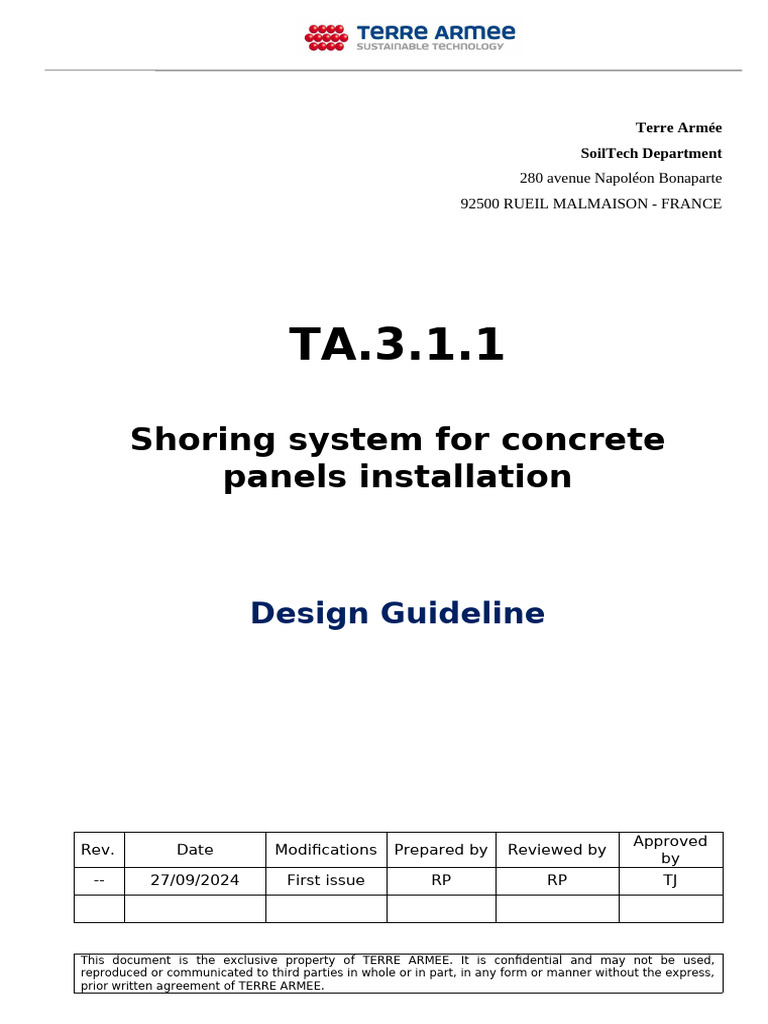 TA.3.1.1 - Shoring system for panels installation | PDF | Beam ...