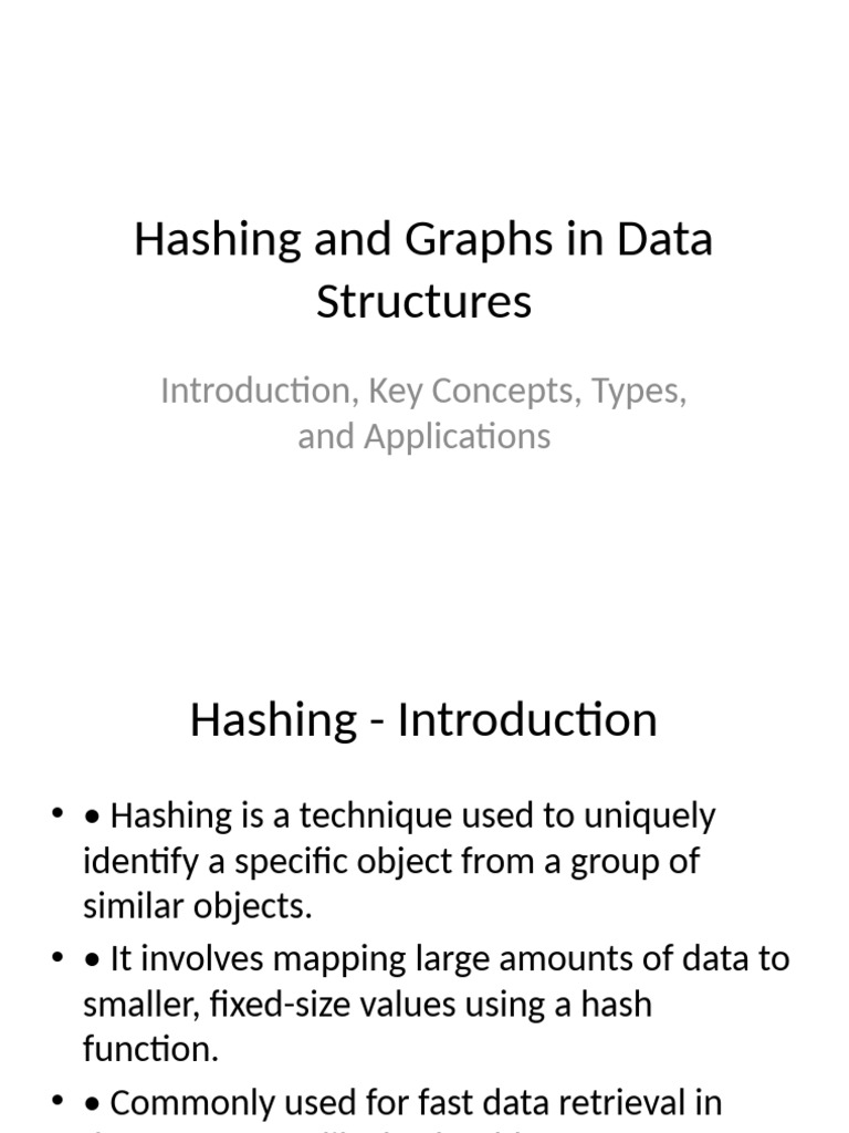 Hashing and Graphs Presentation | PDF | Graph Theory | Vertex (Graph Theory)