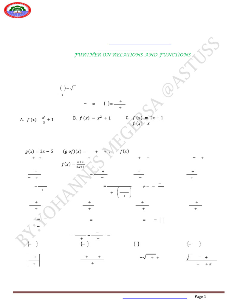 Grade-11 Maths Practice Question | PDF | Asymptote | Function (Mathematics)