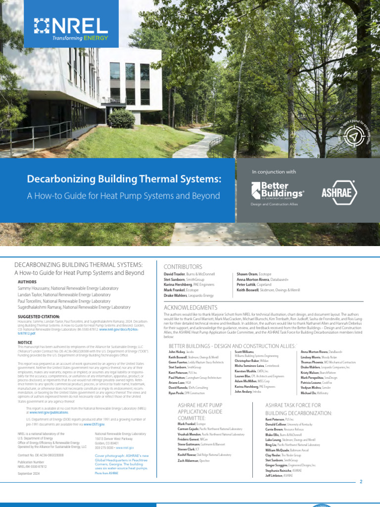 ASHRAE Decarbonizing Building Thermal Systems Guide | PDF | Efficient Energy Use | Heat Pump