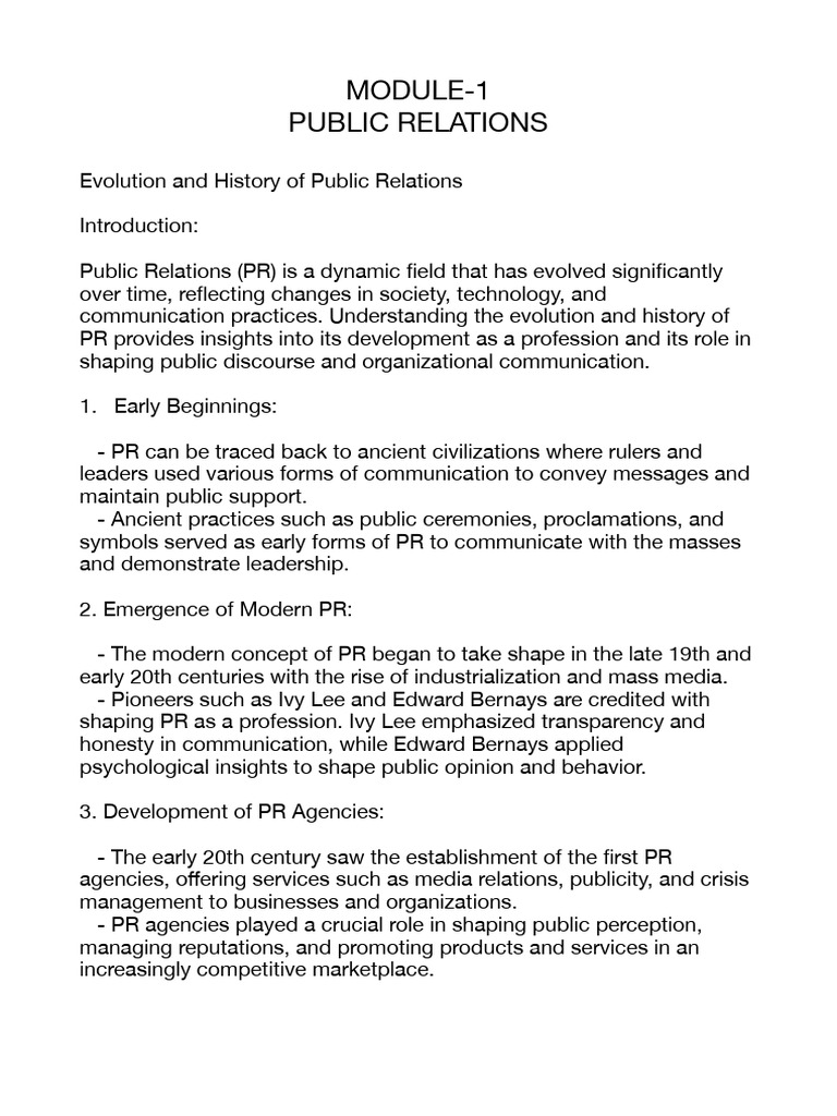 PR Module-1 | PDF | Public Relations | Integrity