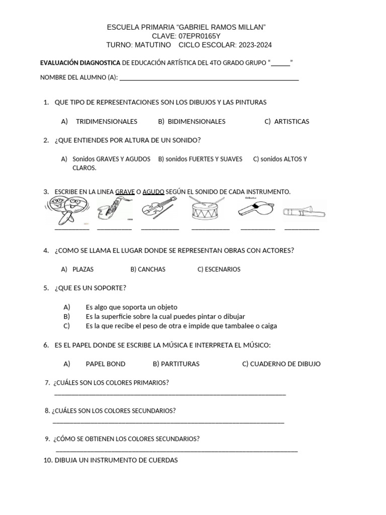 Evaluacion Diagnostica 4to Grado Ramos Millan 2024 - 084941 | PDF Evaluacion Diagnostica 4to Grado Ramos Millan 2024 - 084941 | PDF