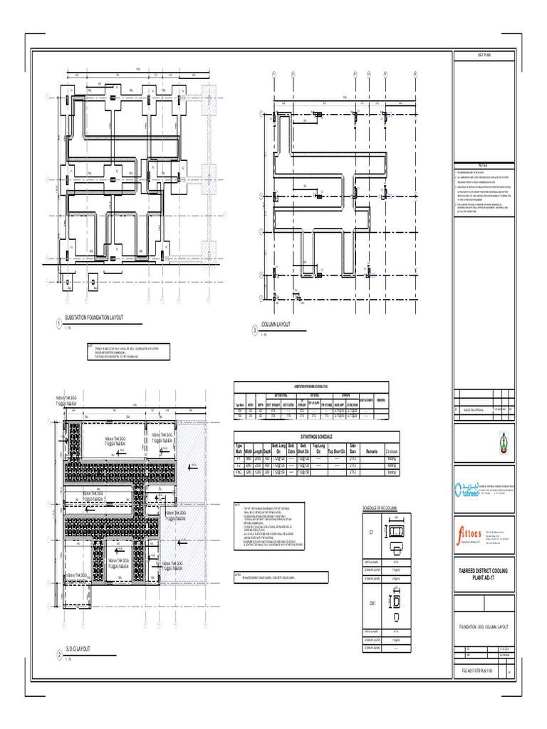 FEC-AD17-STR-PLN-1100 - FOUNDATION & SOG & COLUMN LAYOUT | PDF | United ...