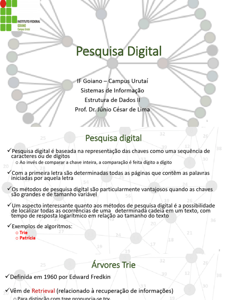 Estruturas de Dados: Árvores Trie e Patricia | PDF | Informática ...