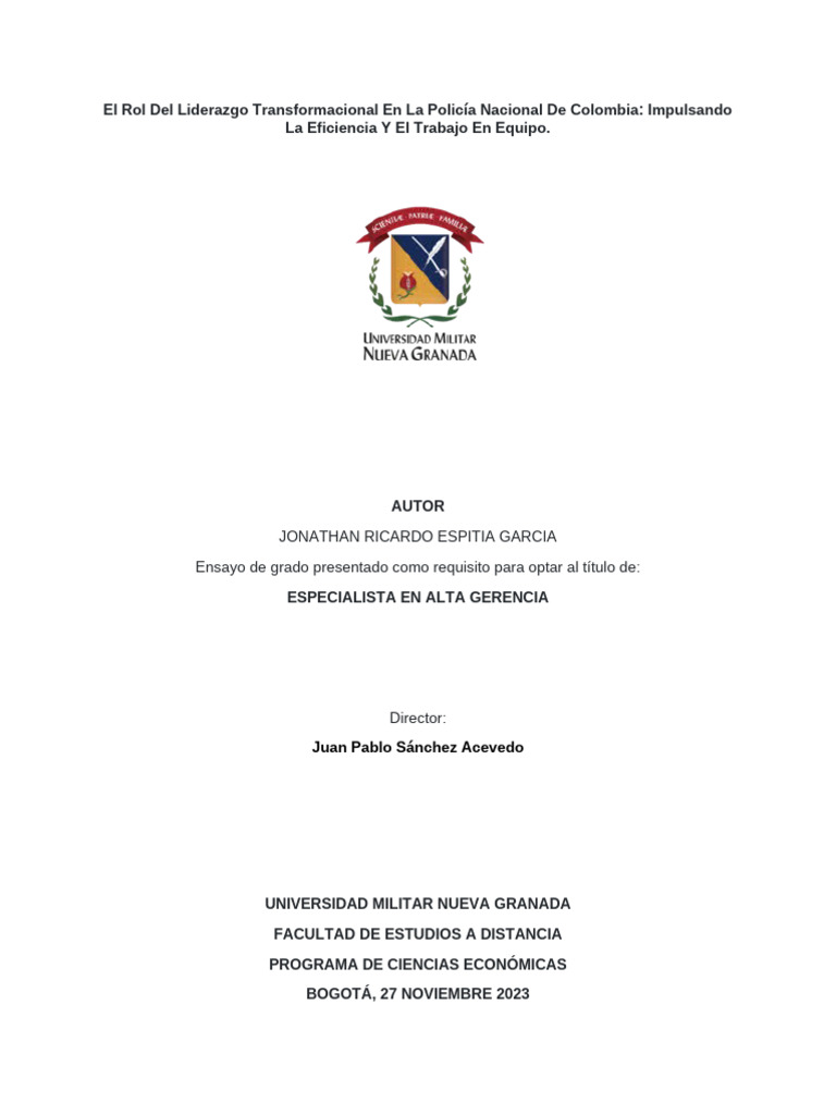 Esp It I A Garcia Jonathan Ricardo 2023 | PDF | Liderazgo | Policía