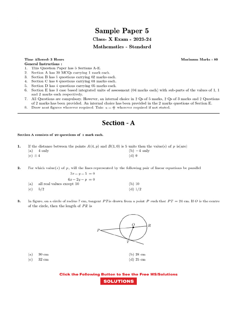 Maths Sample Ques 5 | PDF