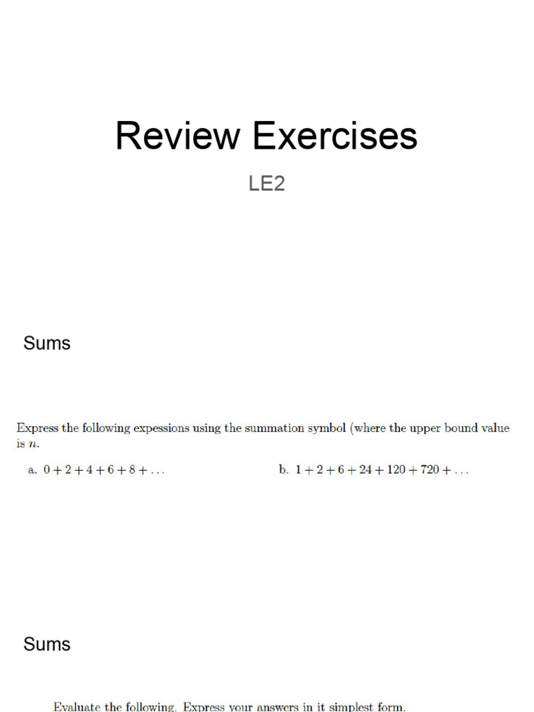 Review Exercises | PDF