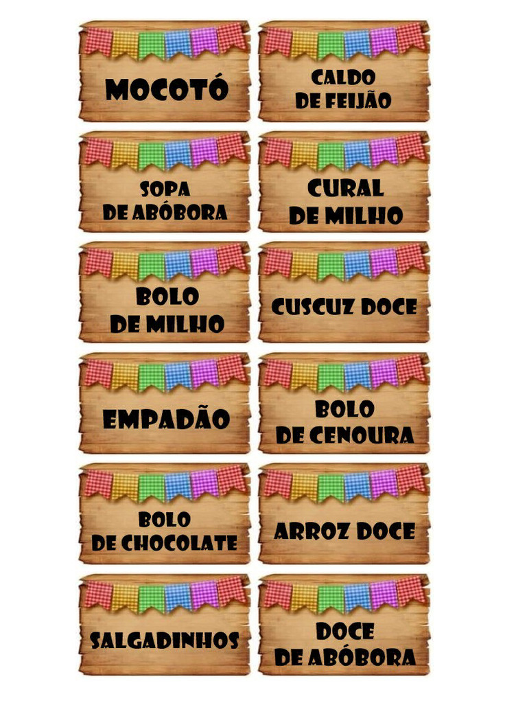 Plaquinhas Comidas | PDF