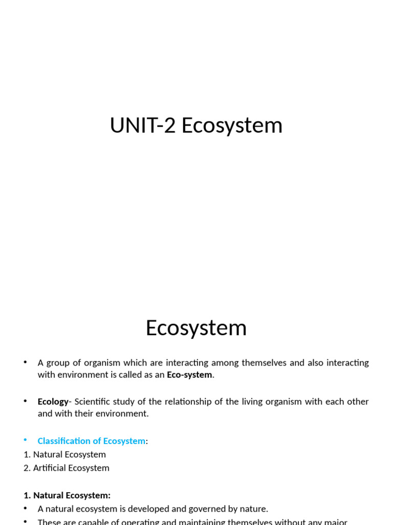 UNIT-2 Ecosystem | PDF | Food Web | Ecosystem