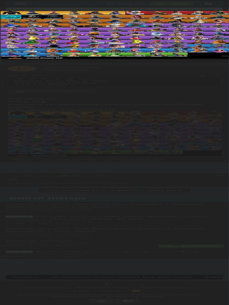 Fortnite Account 119 Skins Ikonik+Glow +omega (Stage 5) + Check All Skins - EpicNPC | PDF